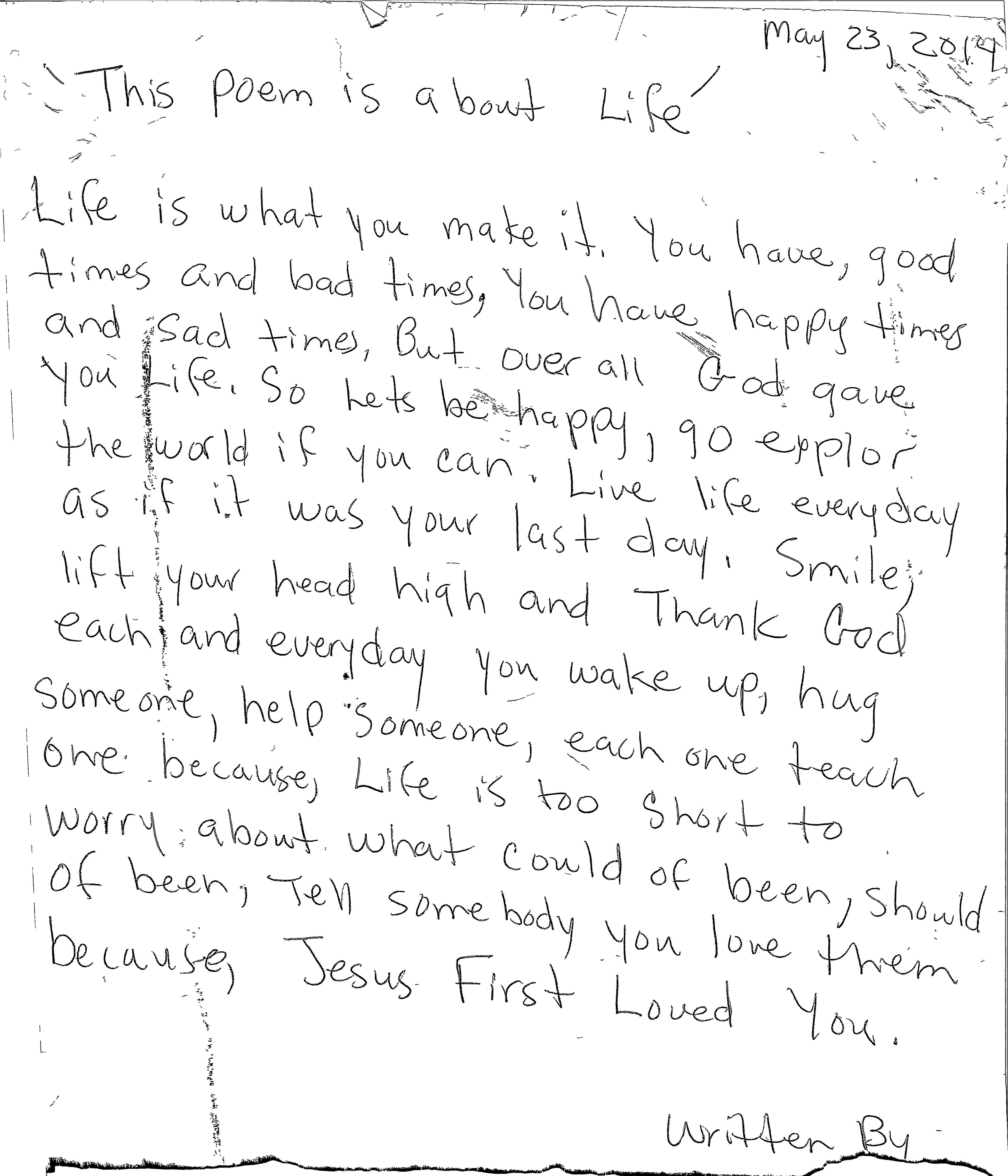 This Poem Is About Life Written by an Overcomer and IGABATTMHO Staff ...